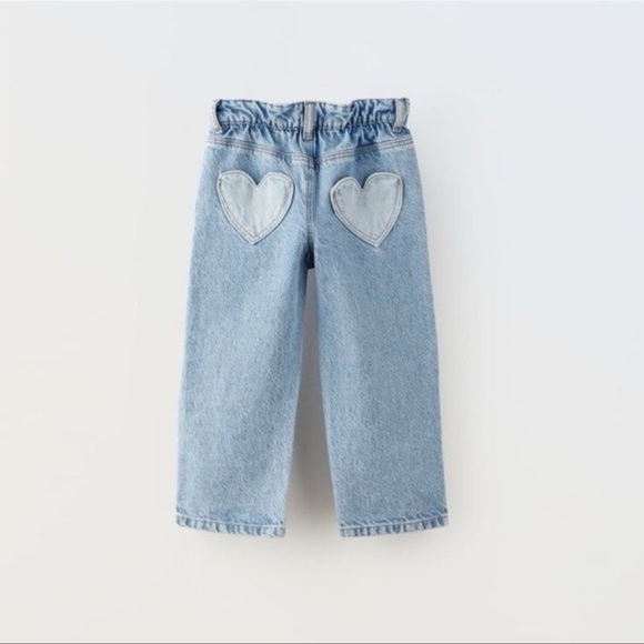 Zara | Bottoms | Zara Kids Girl Heart Denim Pants Jeans 45y | Poshmark